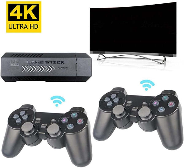 X2 Plus 4K HD Retro Game Stick, Home Video Game Console with 2 Wireles ...